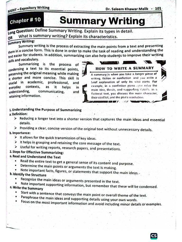 Expository Writing Summary Writing | PDF