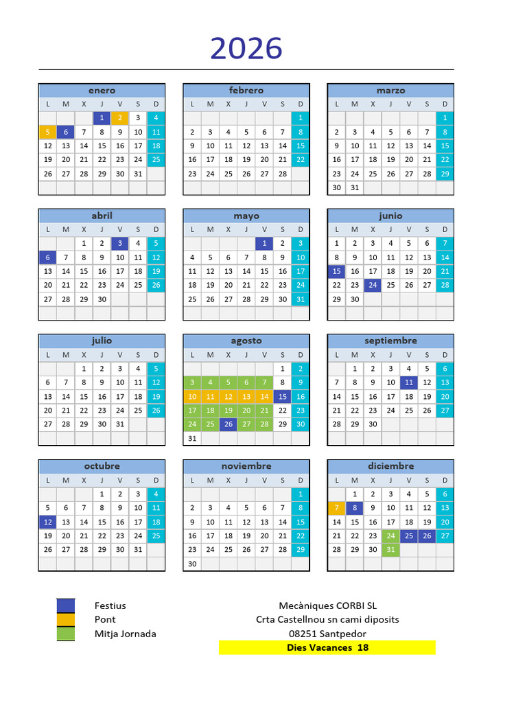 Calendari Corbi | PDF