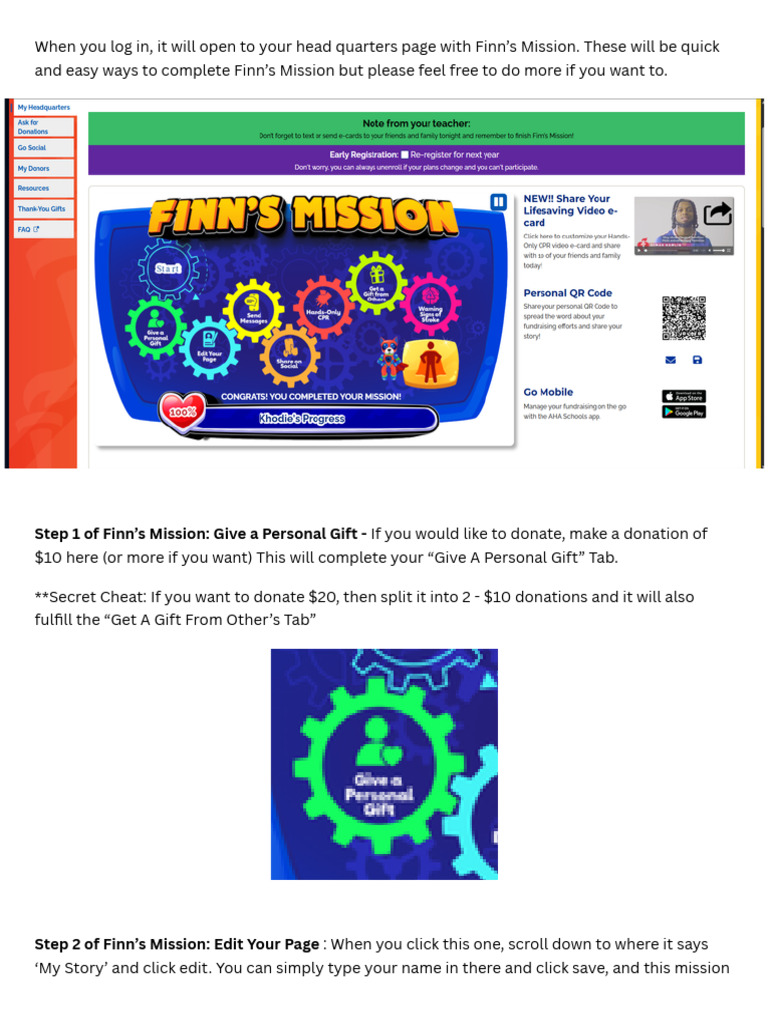 Finn's Mission Cheat Sheet | PDF