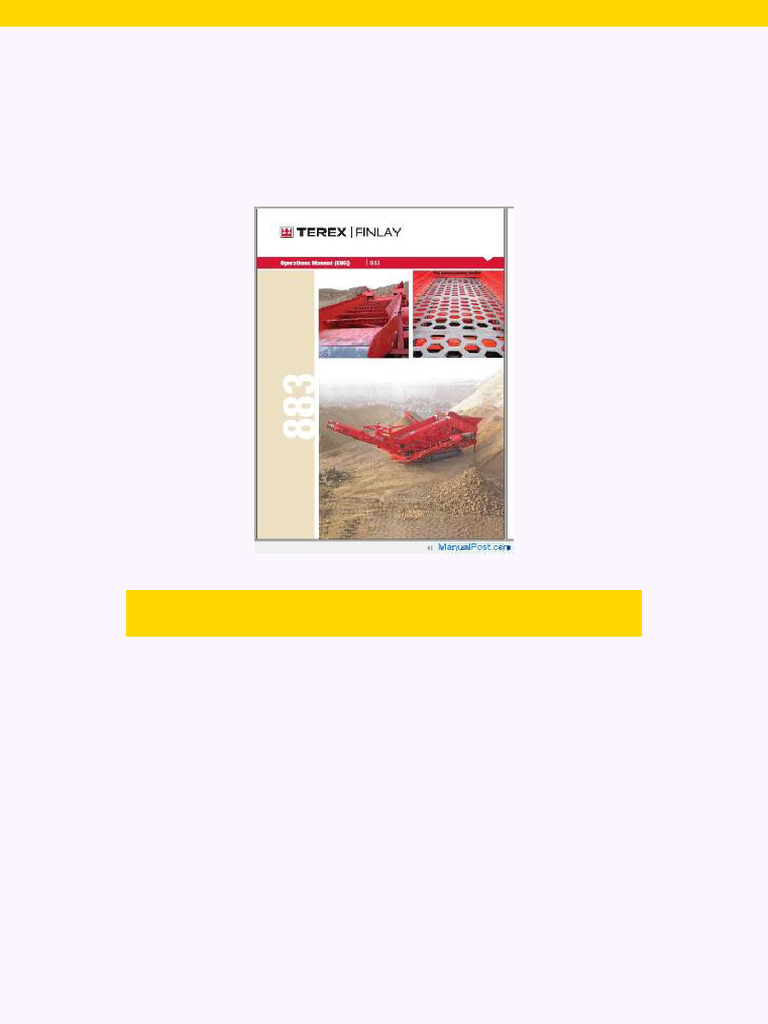 Terex Finlay Screener 883 Operation Manual | PDF