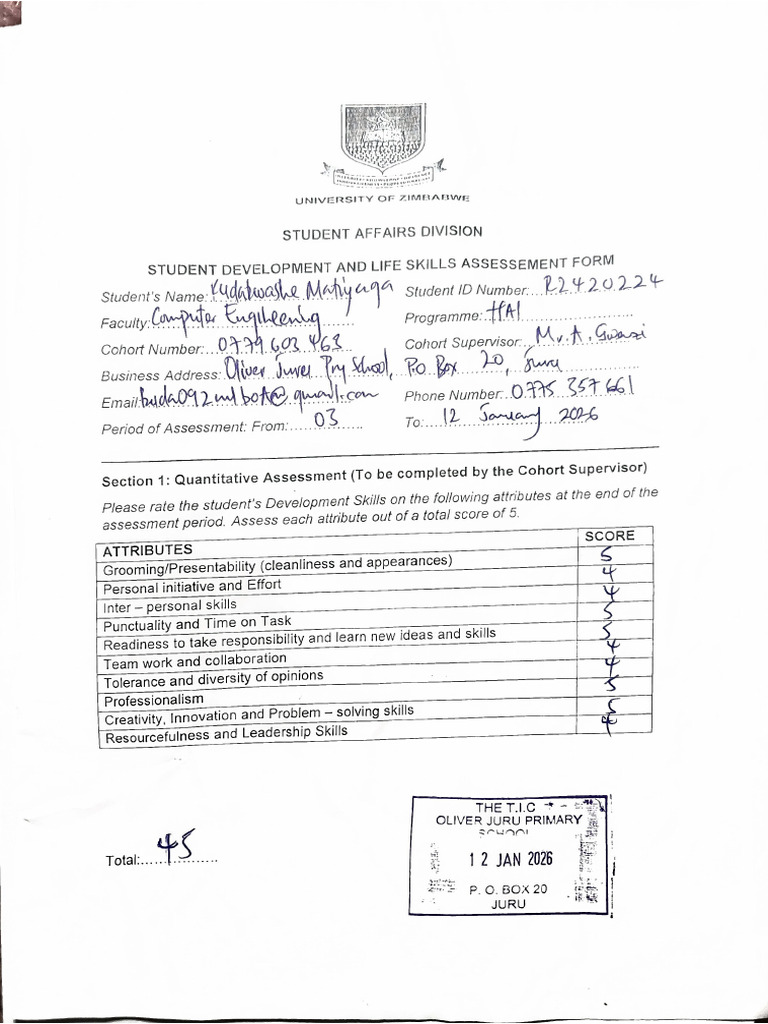 Assessment Form | PDF