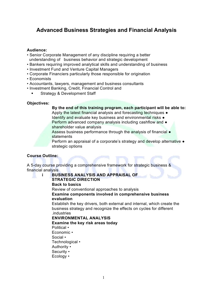 Advanced Business Strategy & Financial Analysis | PDF | Profit ...