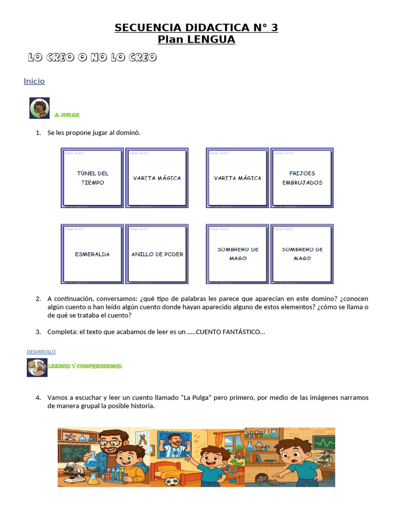 Secuencia Cuento Fantastico | PDF | Cuentos | Narración