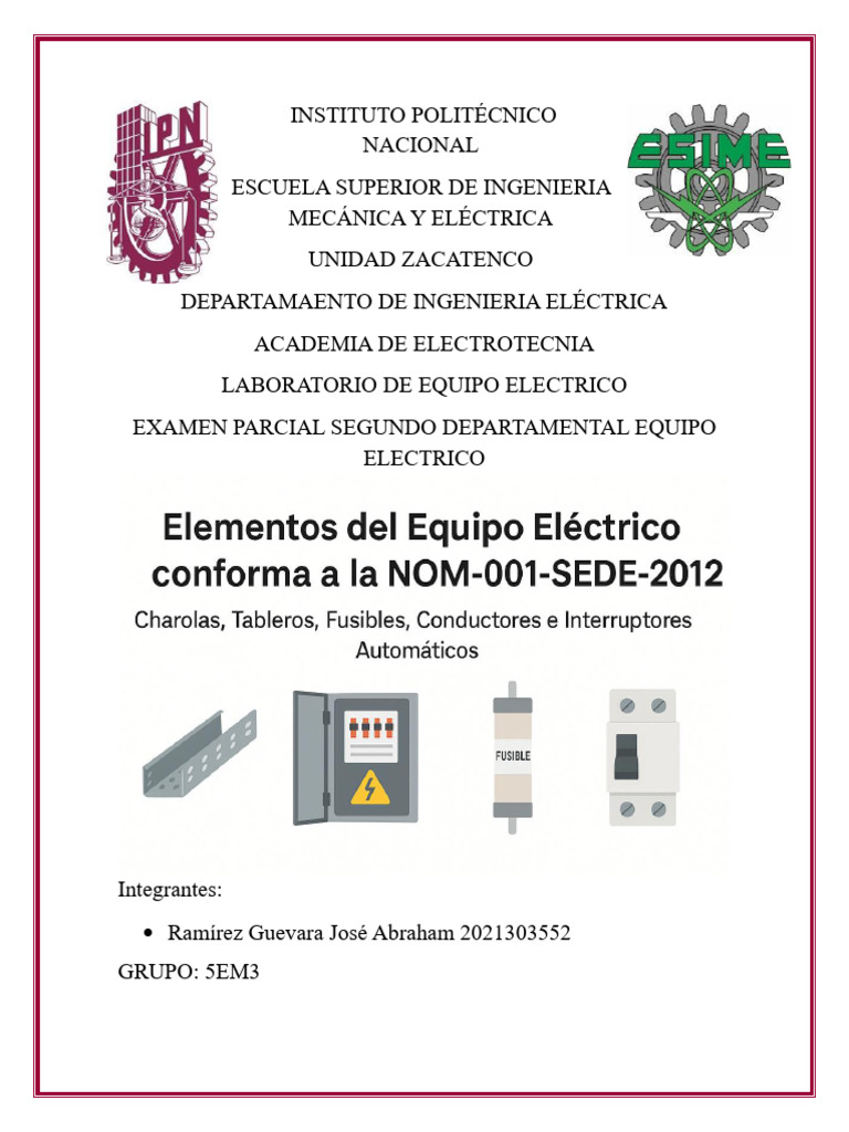 Examen Segundo Parcial Equipo Electrico, Ramirez Guevara Jose Abraham ...