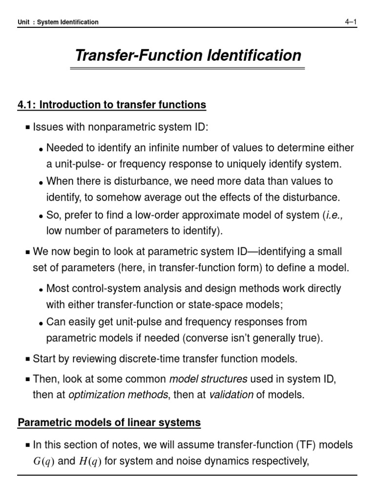 Transfer-Function Identification | PDF | Equations | Function (Mathematics)