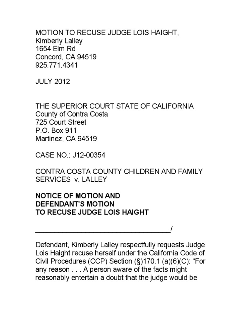 Recuse Judge Haight | PDF | Judicial Disqualification | United States ...