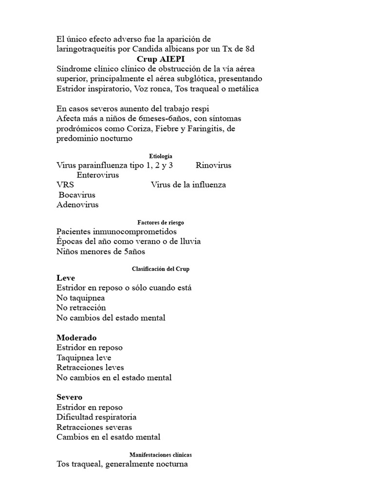 CRUP | PDF | Tos | Enfermedades respiratorias
