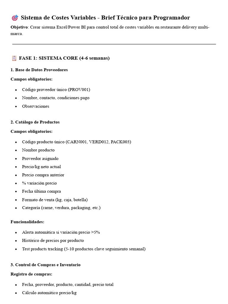 Guía Completa Sistema de Escandallo - Streat Lab2 | PDF | Microsoft ...