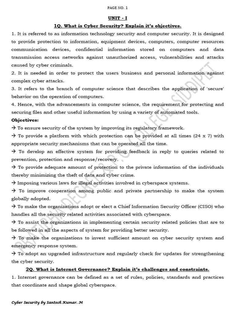 Cyber Security Unit I, II & III | PDF | Soap | Security