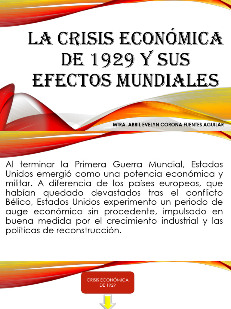 La Crisis Económica de 1929 y Sus Efectos | PDF | Gran depresion ...