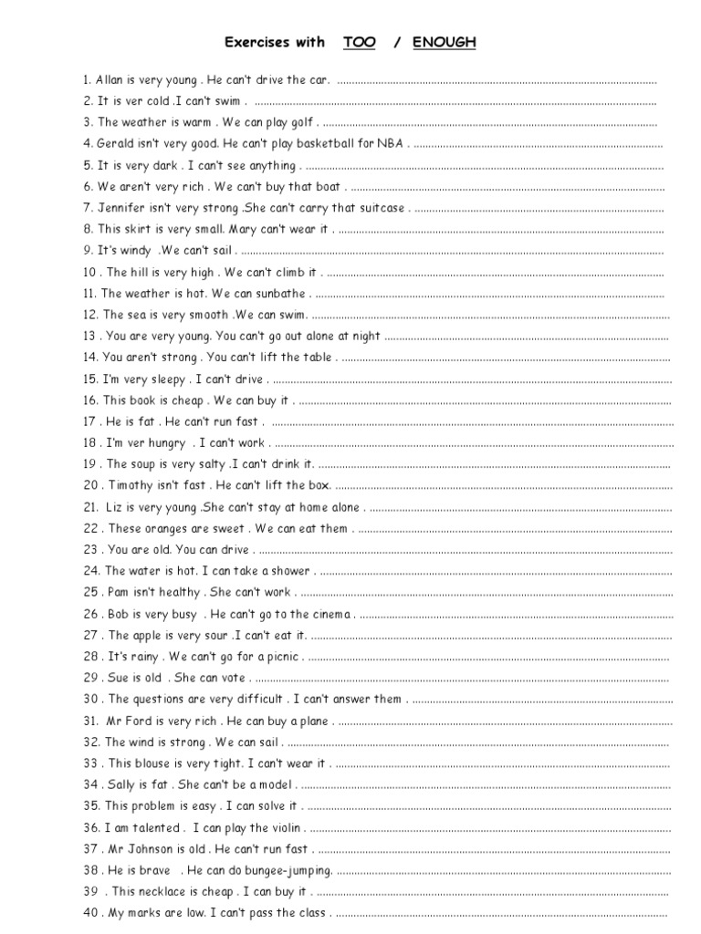 Exercises With TOO - EnOUGH | PDF | Leisure | Sports