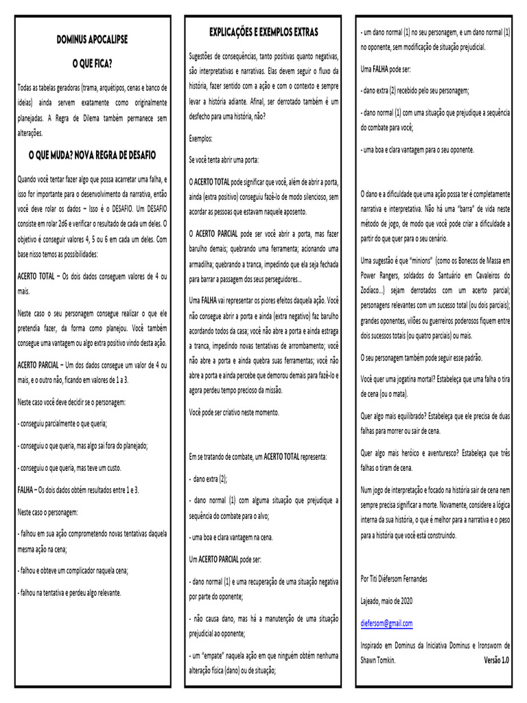 DOMINUS APOCALIPSE v.1.0 | PDF | Narrativa