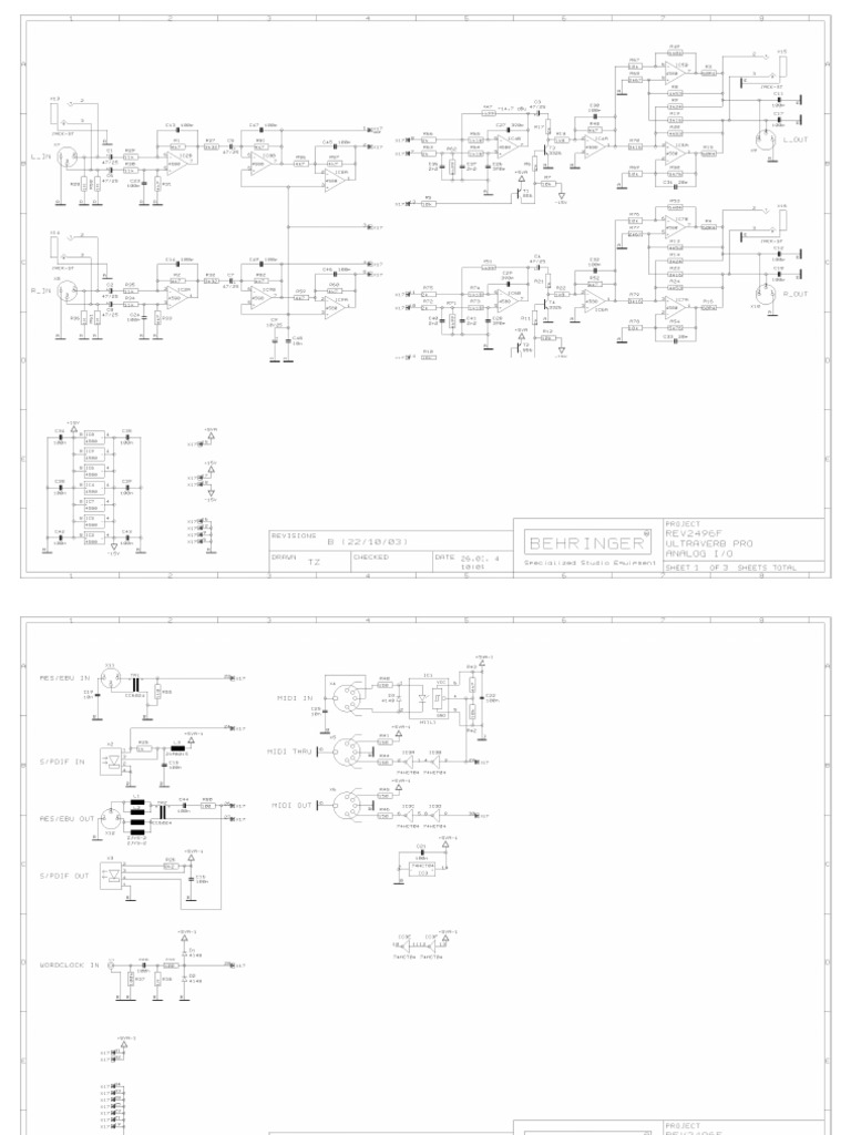 Behringer REV2496F Schematics | PDF
