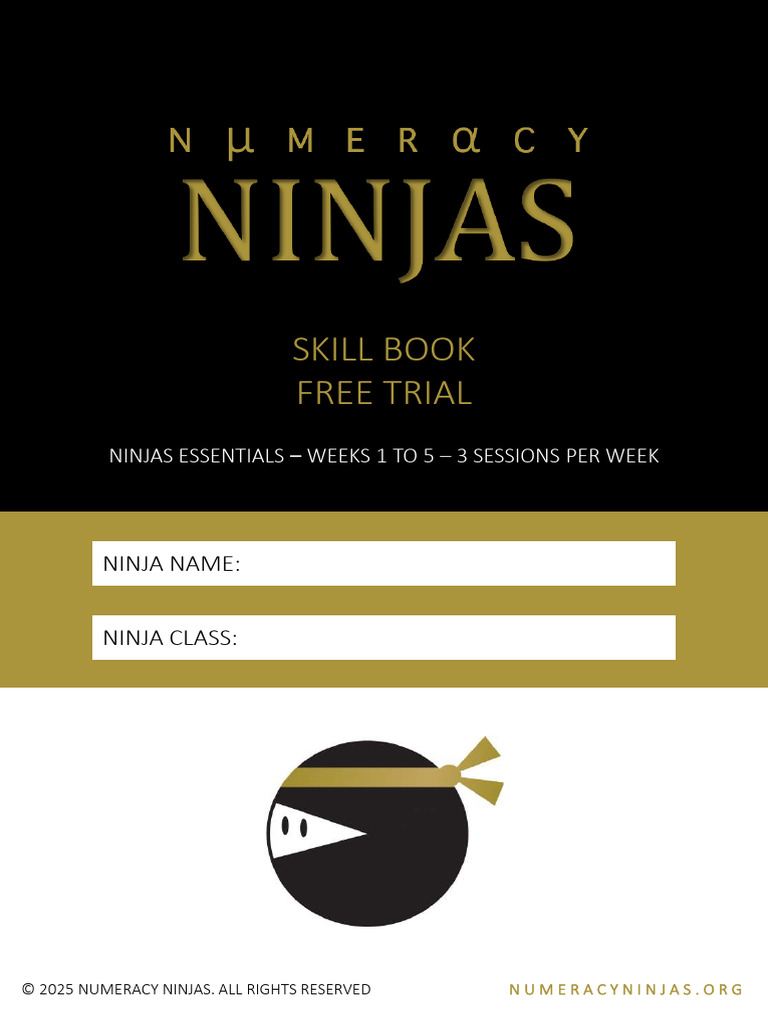 Numeracy Ninjas Ninjas Essentials Skill Book Weeks 1 To 5 Trial | PDF ...