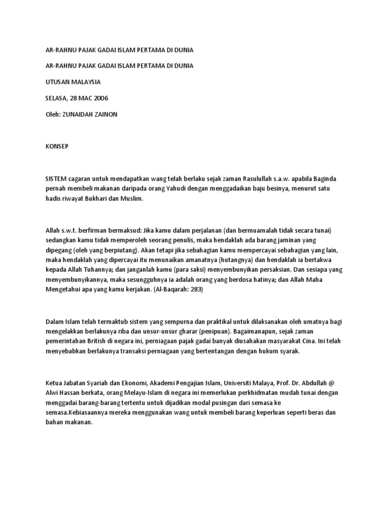 contoh surat prnangguhan ar rahnu - Ian Clarkson