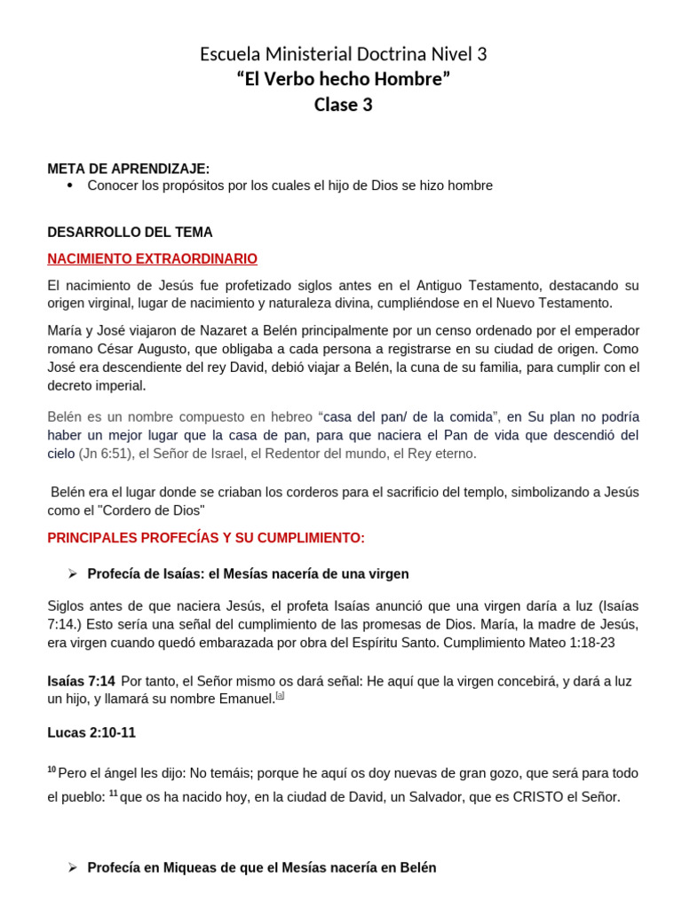 Clase 3 El Verbo Se Hizo Hombre | PDF | Sacerdote | Jesús