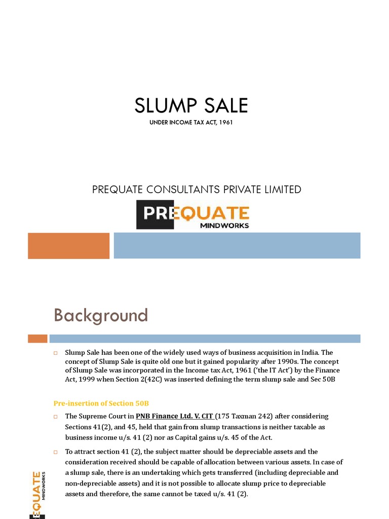 Slump Sale | PDF | Taxation In The United States | Taxes