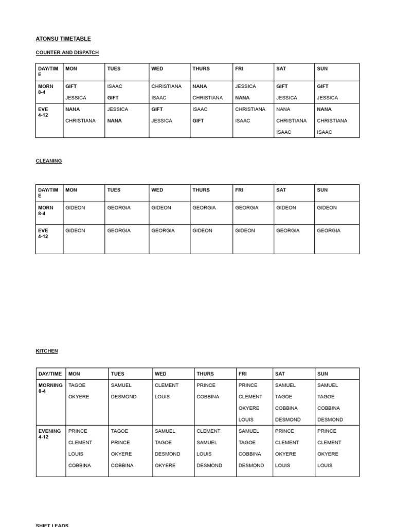 Atonsu Timetable | PDF