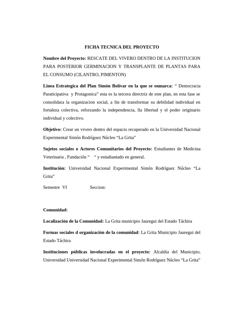 Proyecto Comunitario Johe | PDF | Entorno natural