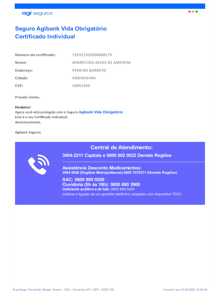 Certificado de Aparecido Alves de Amorim #00719322502000068175 | PDF ...