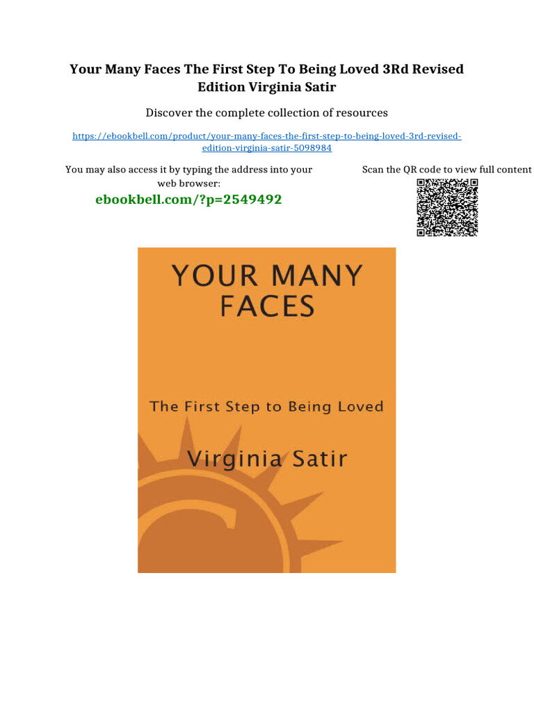 Your Many Faces The First Step To Being Loved 3rd Revised Edition ...