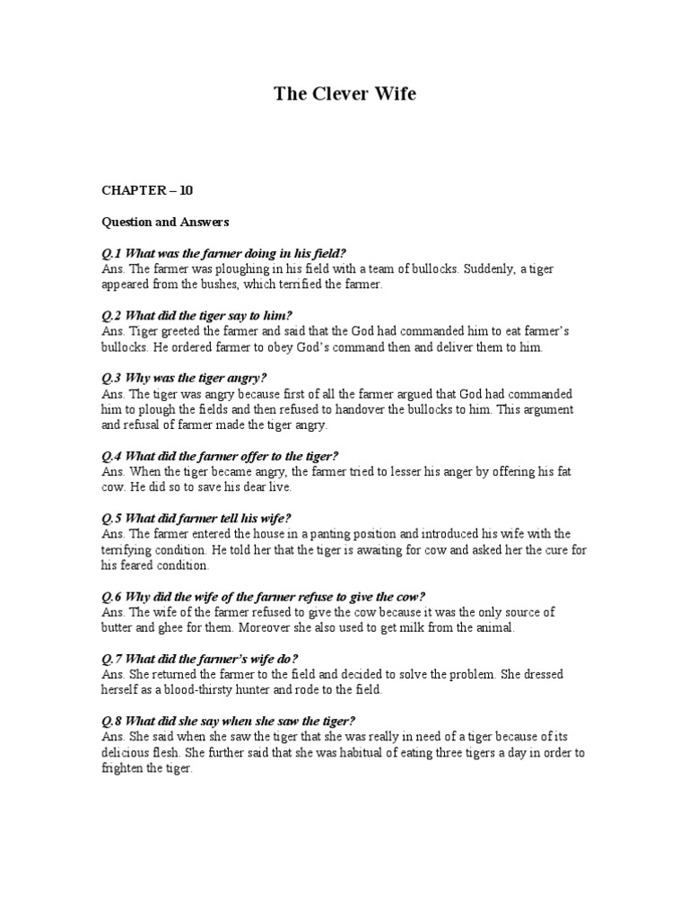 CH 10-The Clever Wife | PDF