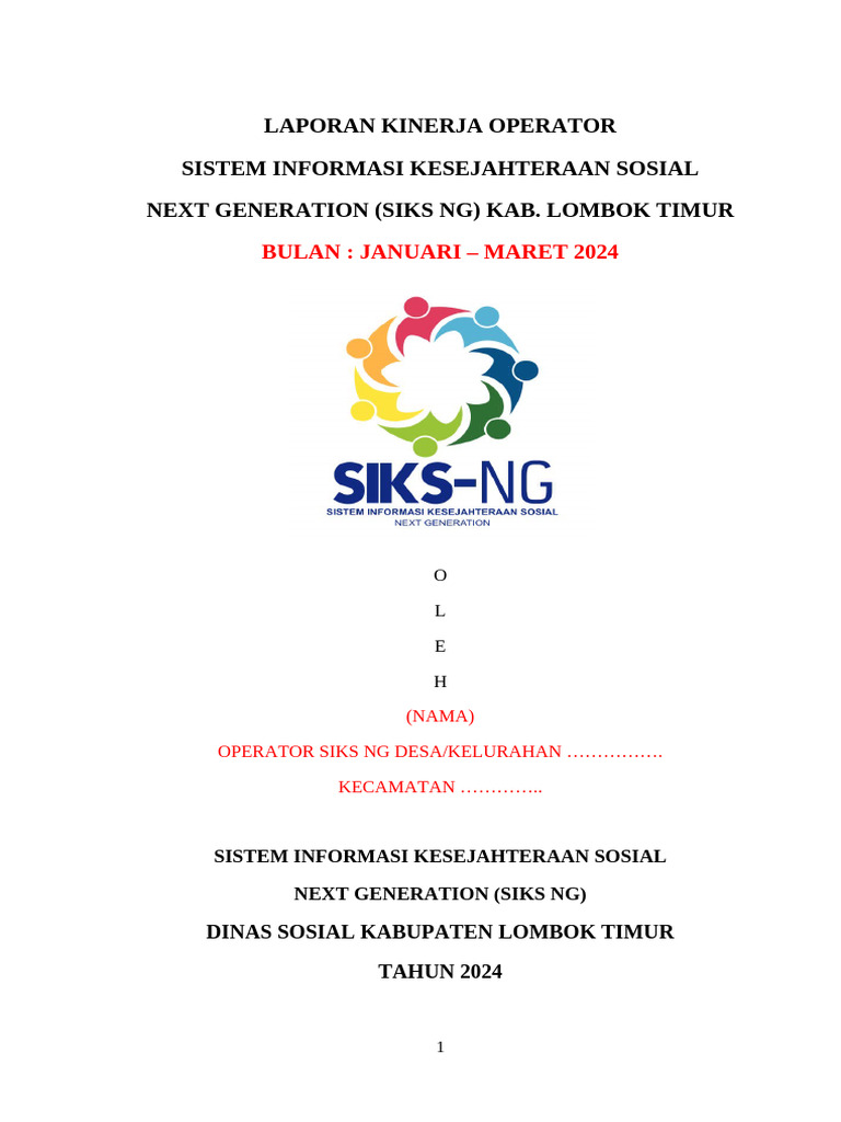 Contoh Laporan Siks NG Tahun 2024 | PDF
