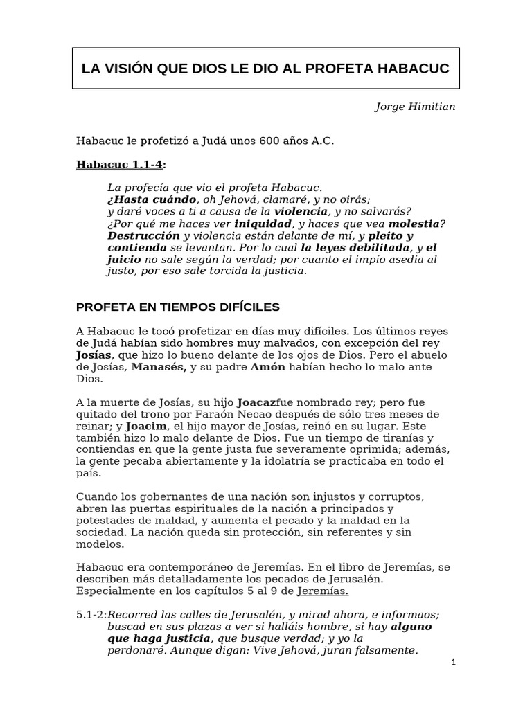 La Visión de Habacuc | PDF