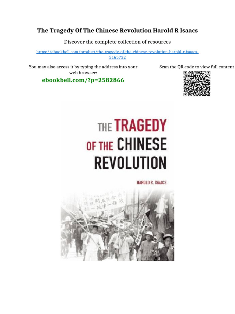 The Tragedy of The Chinese Revolution Harold R Isaacs Full Digital ...