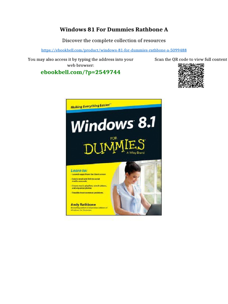 Windows 81 For Dummies Rathbone A Available Full Chapters | PDF ...