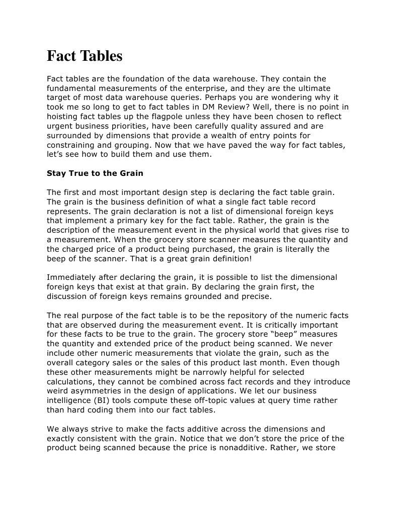 Fact Tables | PDF | Information Technology | Computer Data