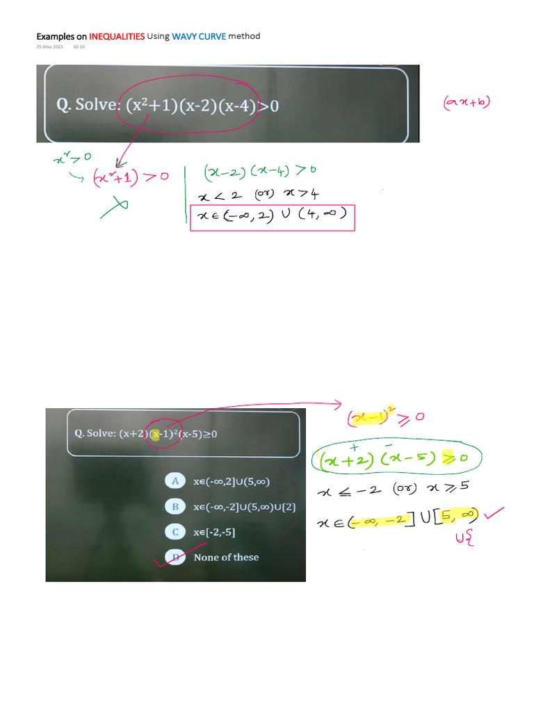 Examples On Inequalities Using Wavy Curve Method | PDF