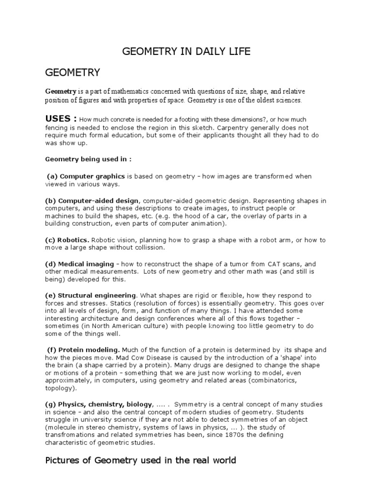 Geometry in Real Life | PDF | Area | Shape