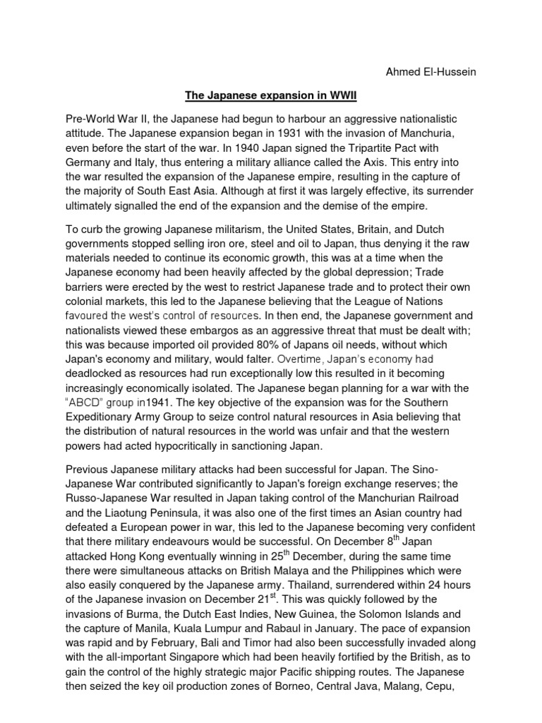 The Japanese Expansion in WWII | PDF | Empire Of Japan | World War II