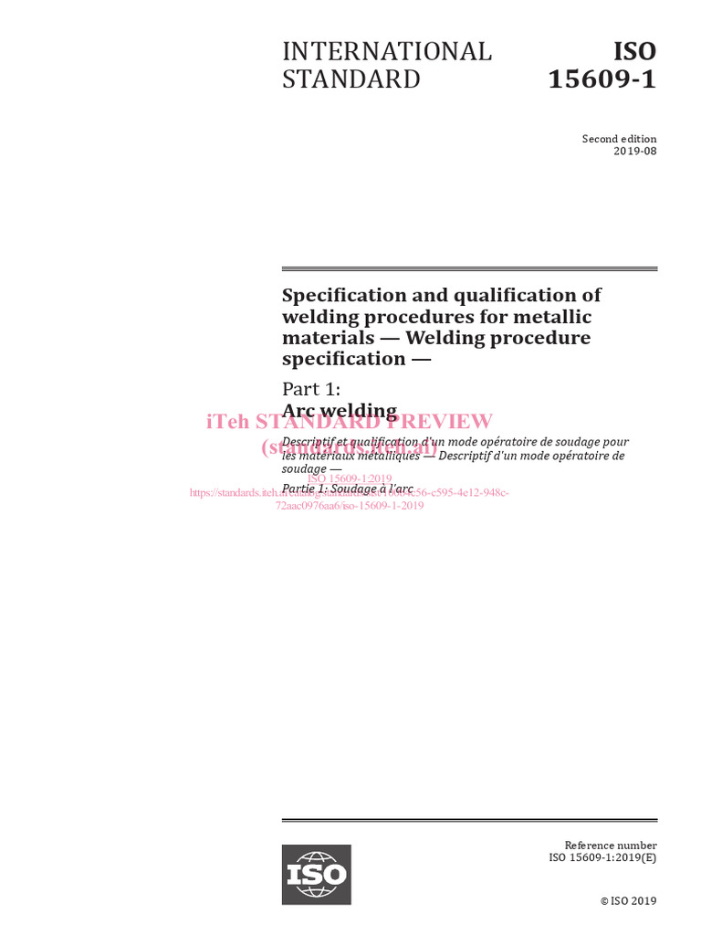 ISO-15609-1-2019 Welding | PDF | Welding | Construction