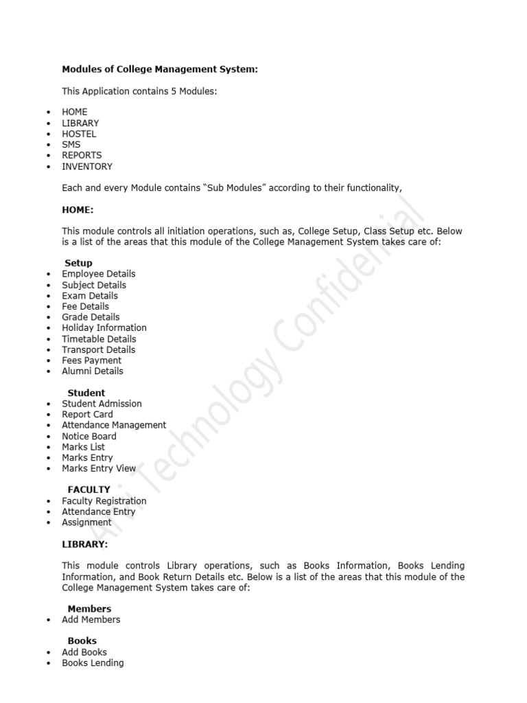 College Management System Modules | PDF