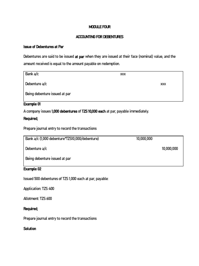 Accounting For Debentures 1 | PDF | Taxes | Collateral (Finance)