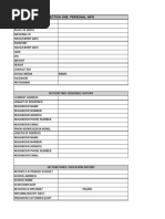 Personal Information Form Template | PDF | Identity Document | Citizenship