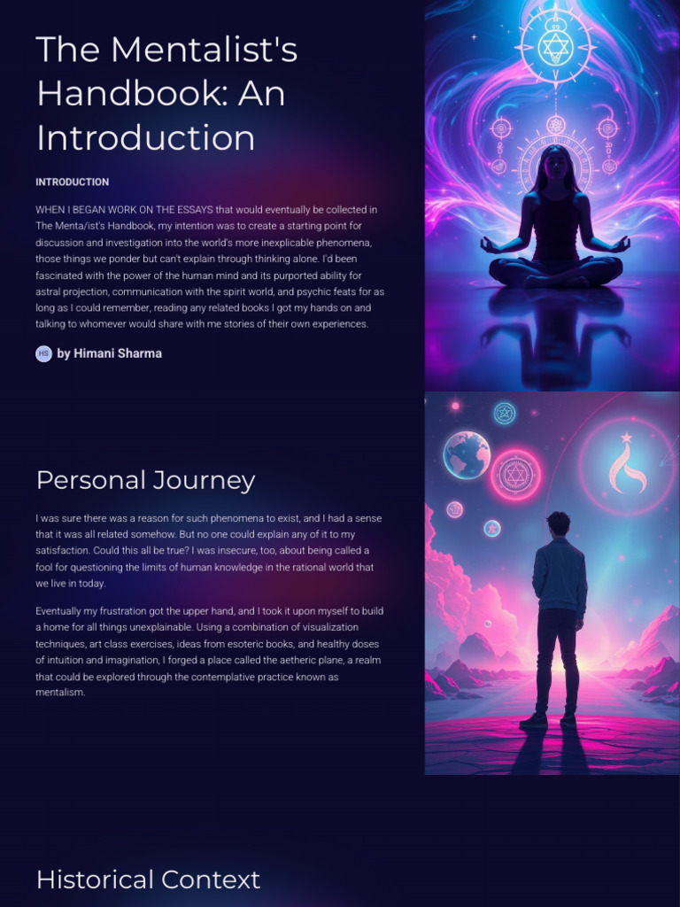 1 Introduction - 2 The Mentalists Handbook An Introduction | PDF ...