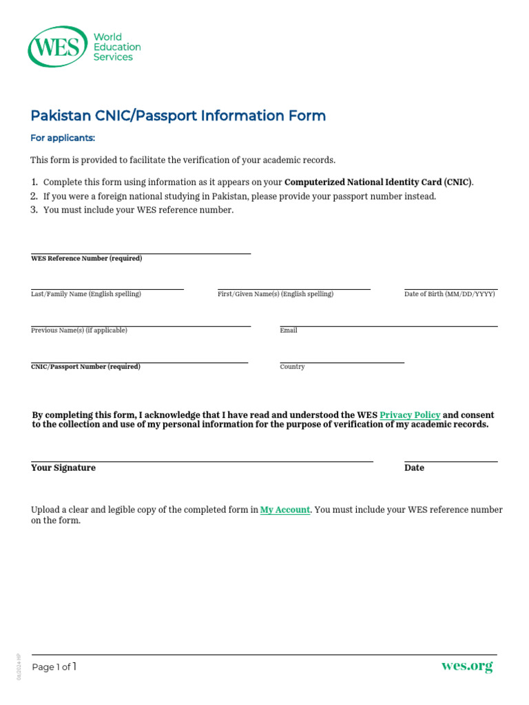 Hec Cnic Form | PDF