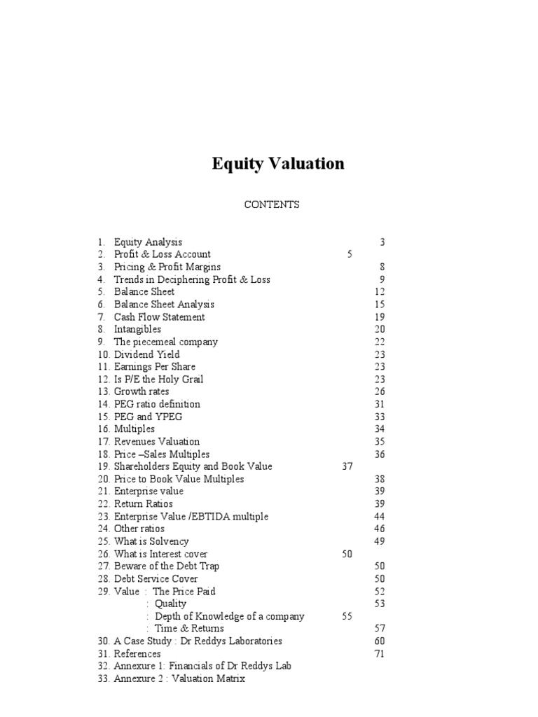 Equity Valuation. | PDF | Equity (Finance) | Valuation (Finance)