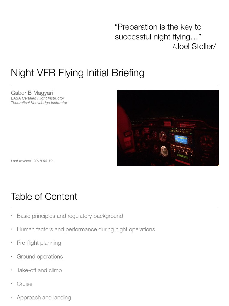 Night VFR Flying Briefing | PDF | Eye | Visual Perception
