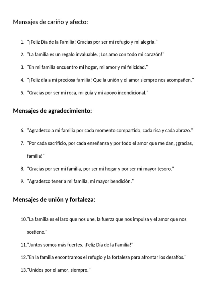 Mensajes de Cariño y Afecto | PDF