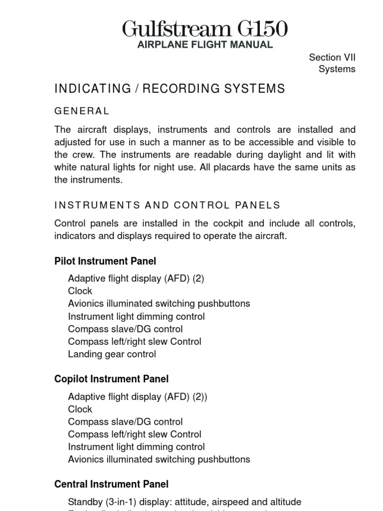 G150-Indicating and Recording Systems | PDF | Aircraft | Aeronautics
