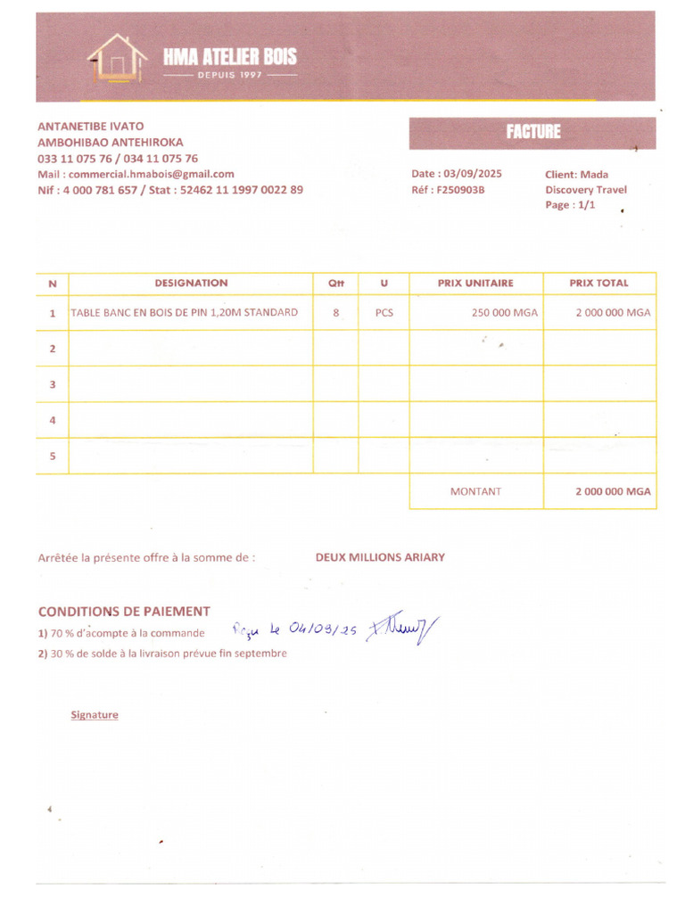 Facture Mety Modifiena | PDF