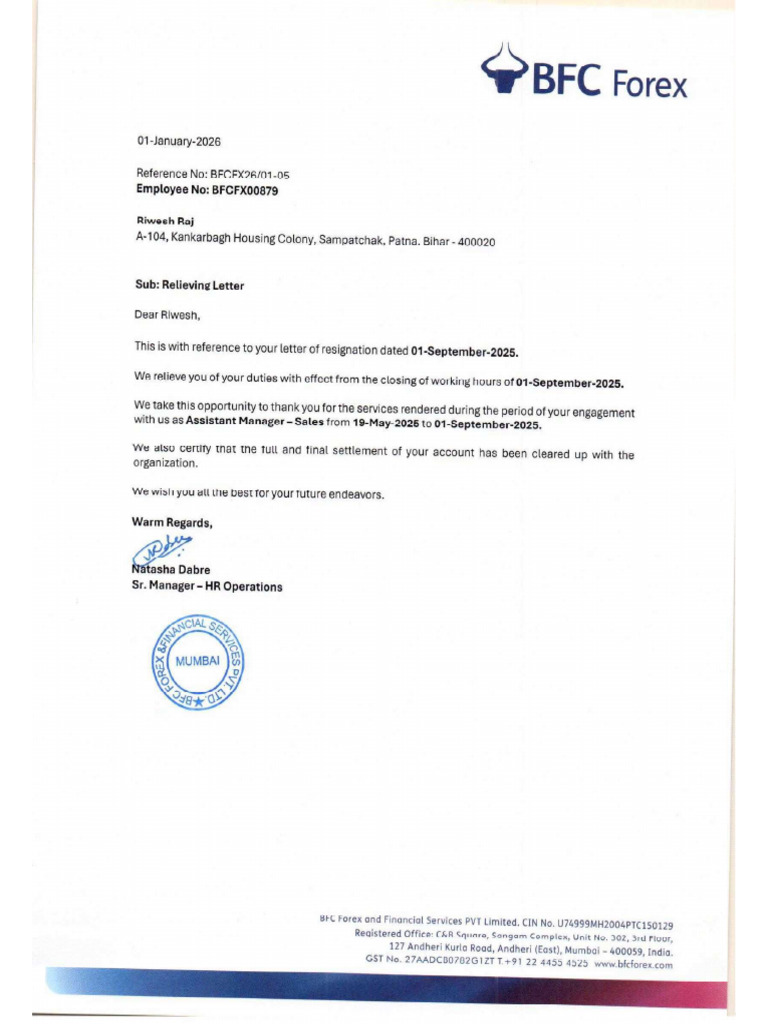 BFC Resignation | PDF