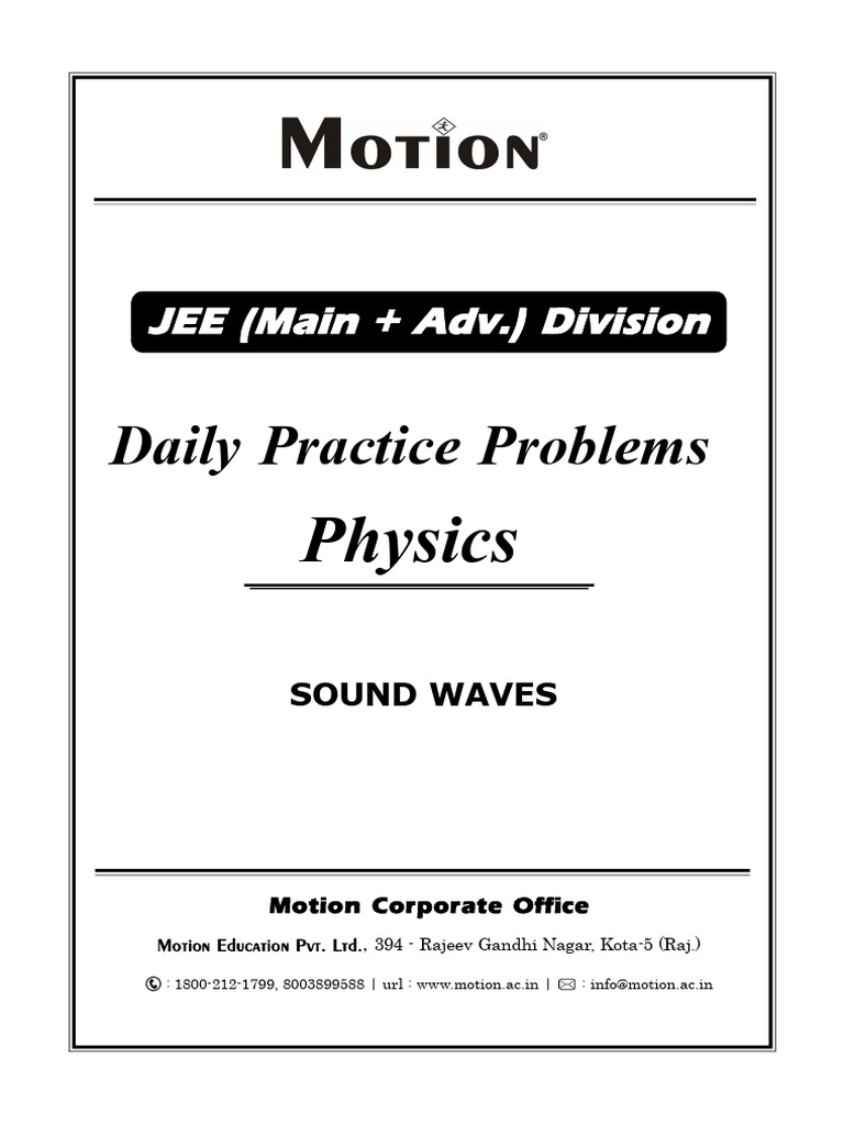 DPP - Sound Wave - Questions | PDF | Sound | Waves
