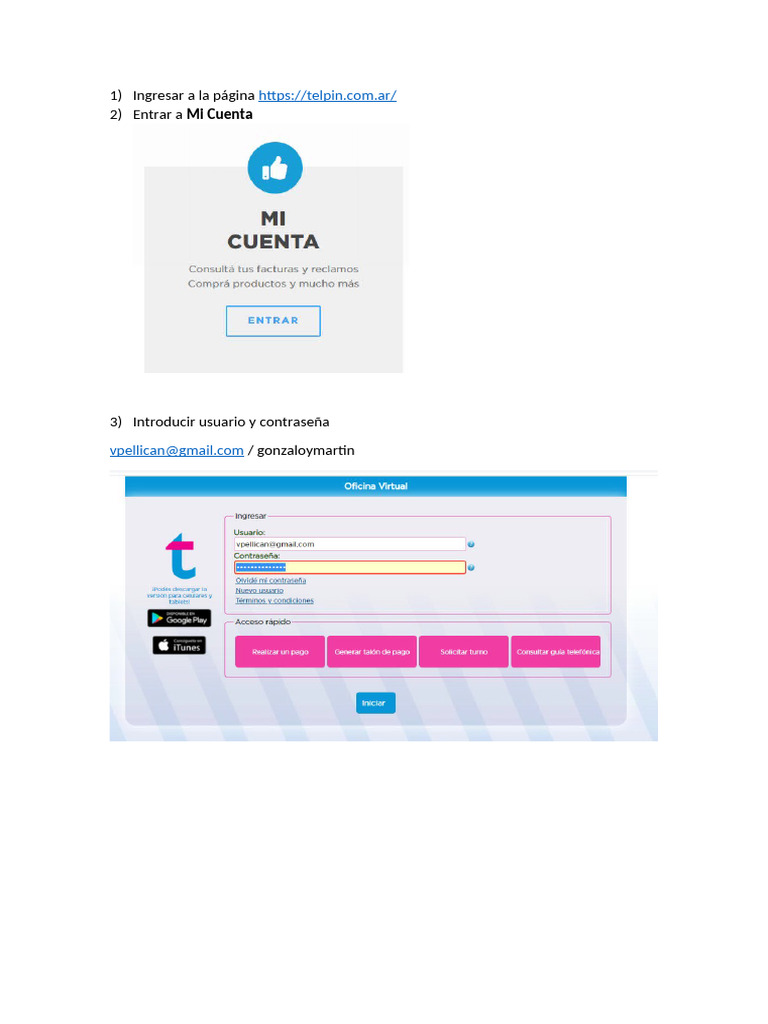 Intructivo Telpin - Internet Pinamar | PDF