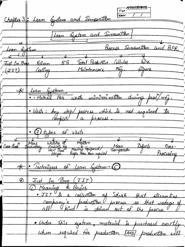 Lean System Notes | PDF