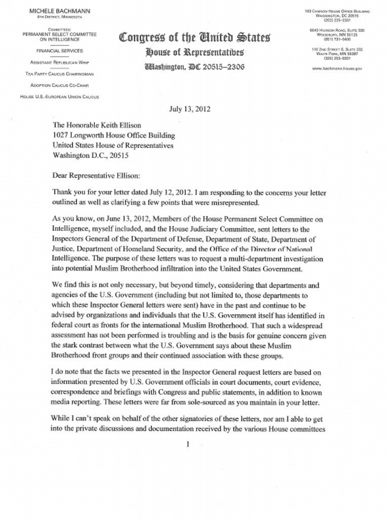 Letter To Rep. Ellison | PDF